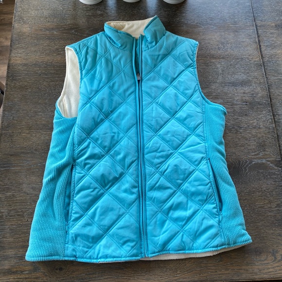 Izod | Jackets & Coats | 25 Izod Womens Reversable Vest Bright Blue ...